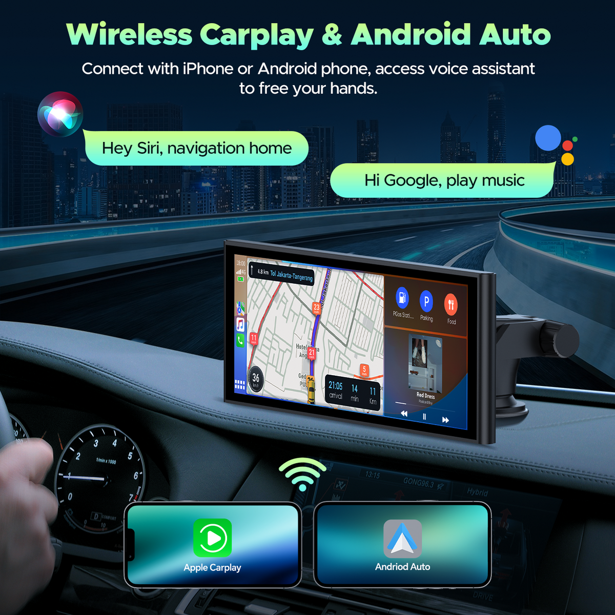 Campark RC14 CarPlay Portable Dashboard Console Introduction and User ...