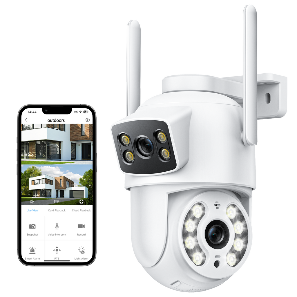 Campark SC40 2K 3MP Dual Lens Outdoor Security Camera with Color Night ...