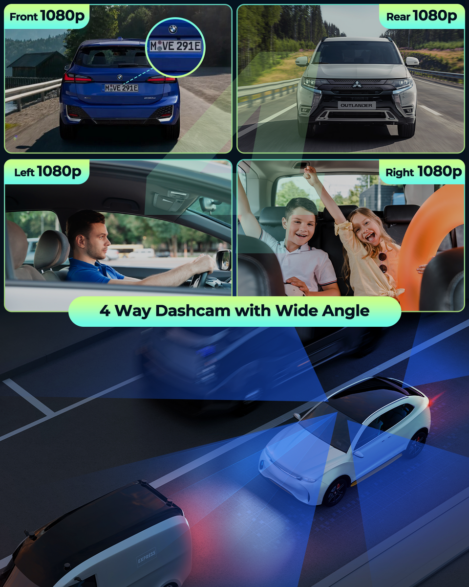 4 Channel 360° Dashcam with Free 128GB Storage – Campark - Focus on Cameras