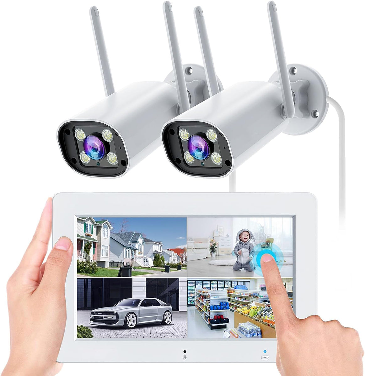 Campark SC27 3MP Security Camera System with 7'' HD Portable Touchscre ...