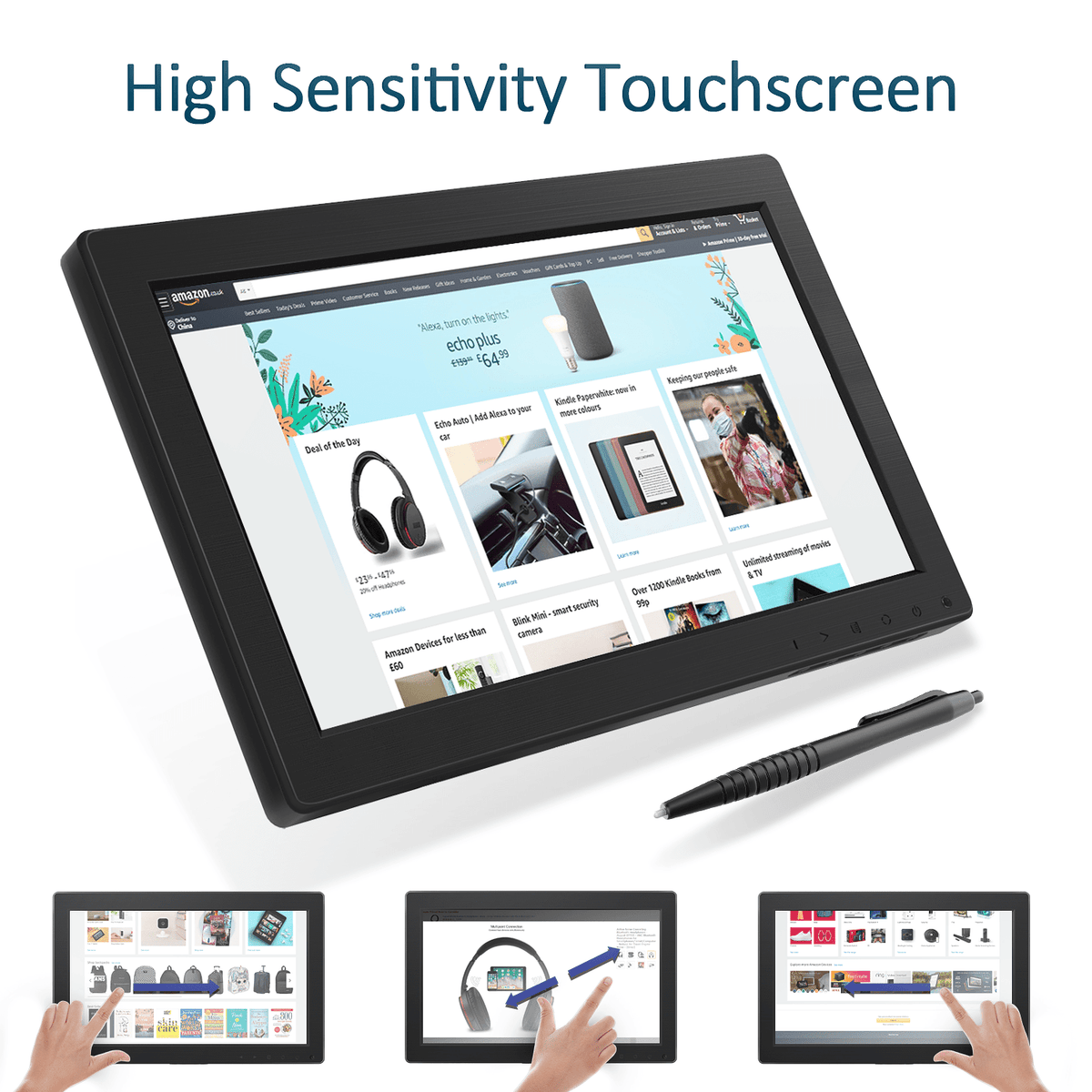 Toguard D119 petit moniteur HDMI 12 pouces 1920x1080 LCD HD écran tact ...